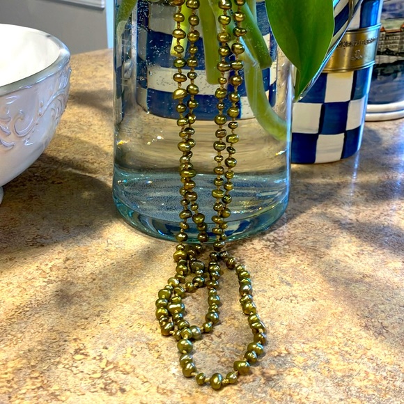 QVC | Jewelry | 64 Qvc Green Pearls | Poshmark